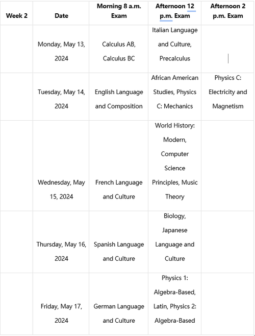 AP Exam Schedule 2024: Dates & Details for Students — Edvanced Learning