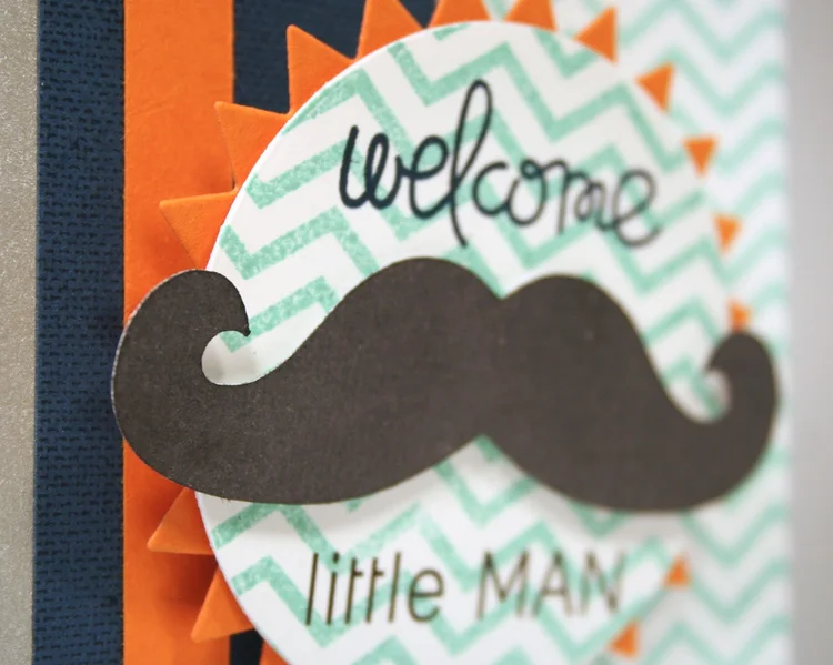 Welcome Little Man Mustache Card {Baby Card} — Sprinkled With Glitter