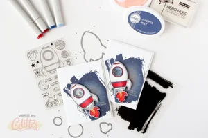 Clean & Simple Galaxy Background - Space Out Shaker Cards — Sprinkled ...