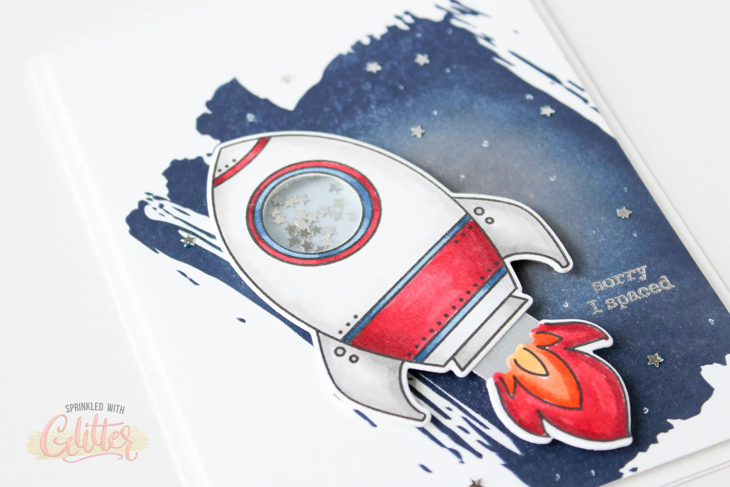 Clean & Simple Galaxy Background - Space Out Shaker Cards — Sprinkled ...