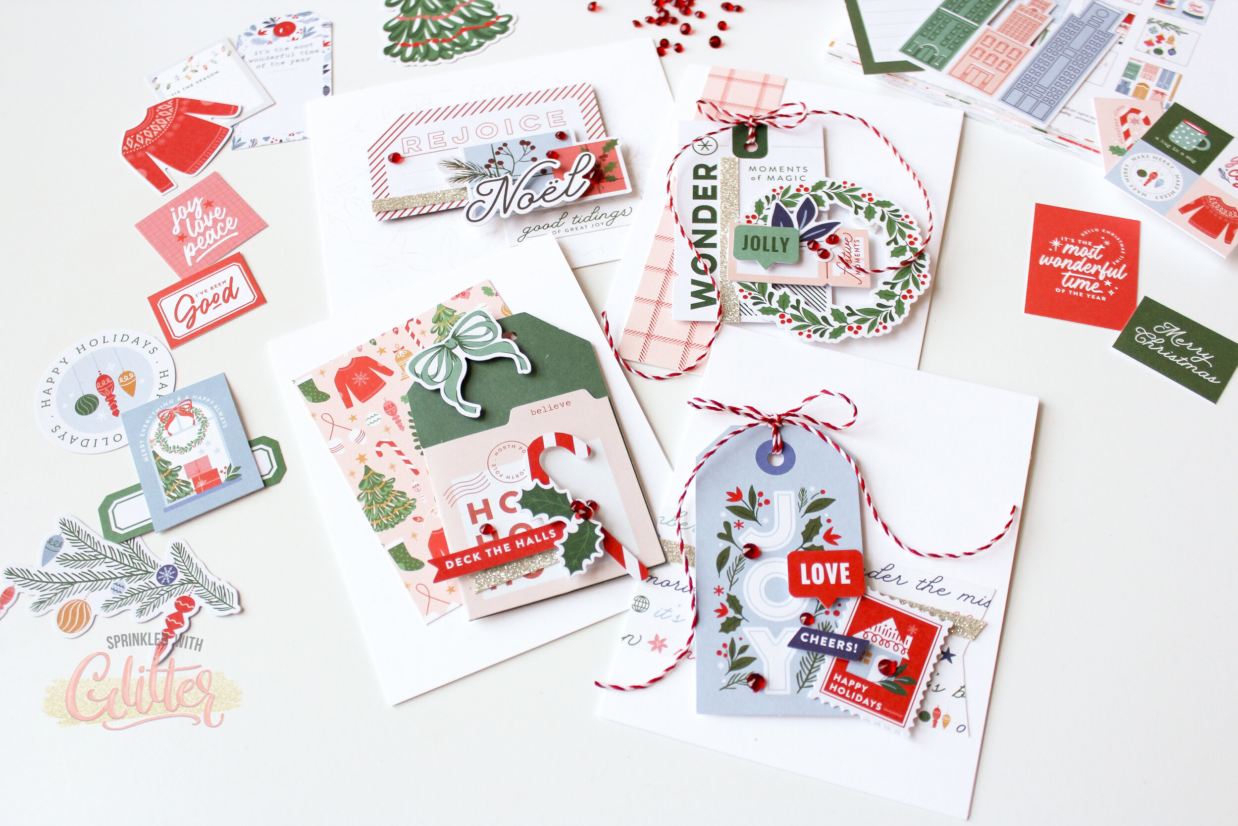 How To Make Quick Holiday Cards With Scrapbooking Products — Sprinkled ...