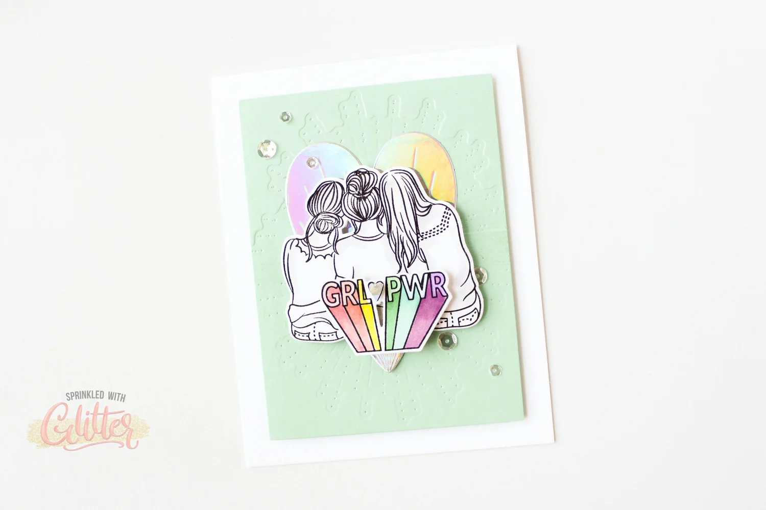 How To Create A No Color Card With Line Art Stamps — Sprinkled With Glitter