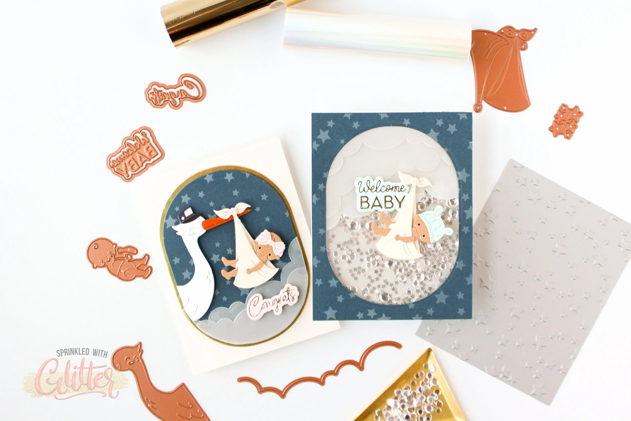 Simple Sets Series 2 For 1 Card Baby Cards Featuring Spellbinders ...