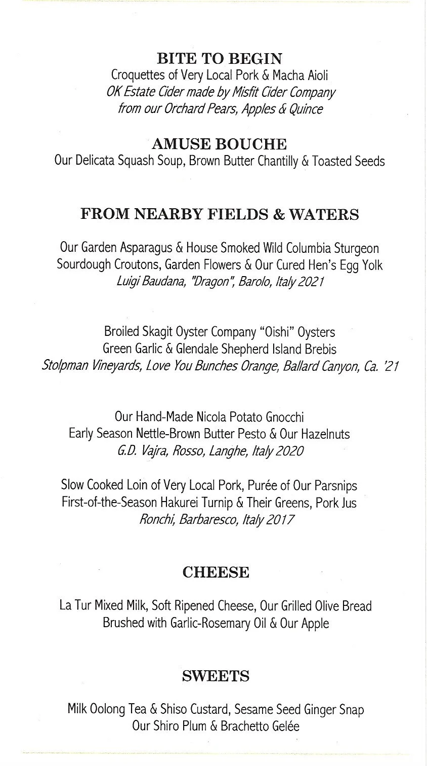 Dine — Orchard Kitchen — Whidbey Island