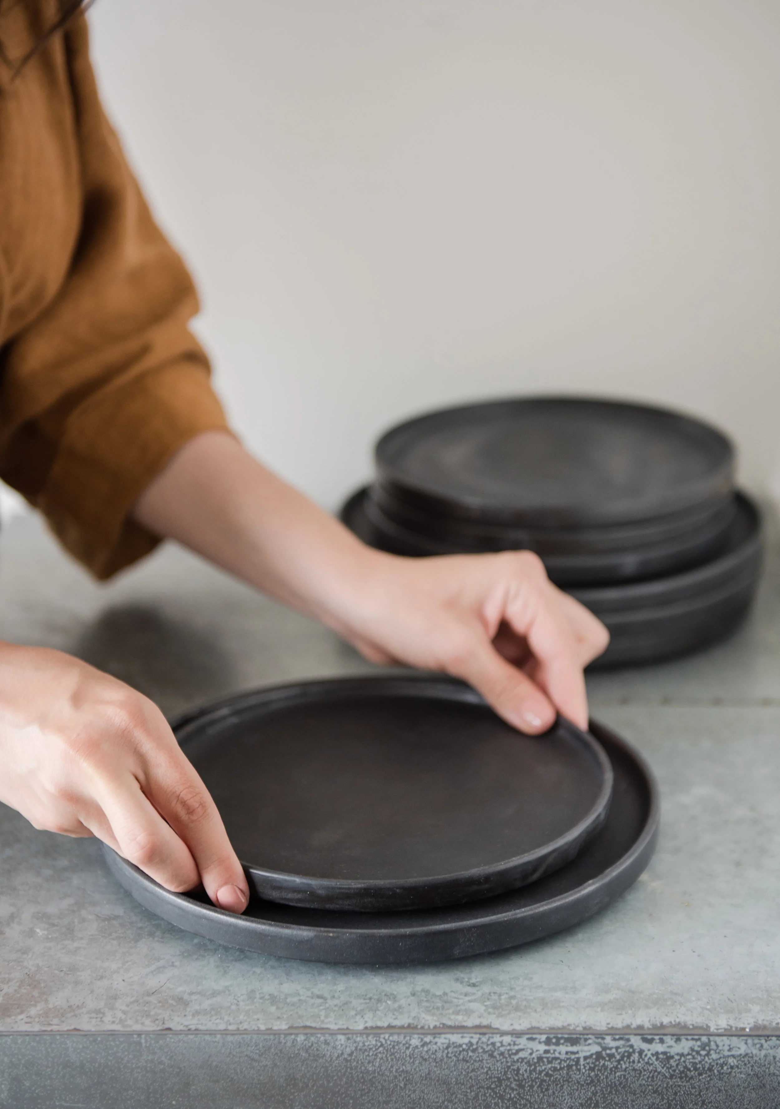 Black Matte Stoneware Dinner Plate — Creating Comfort Lab Handmade ...