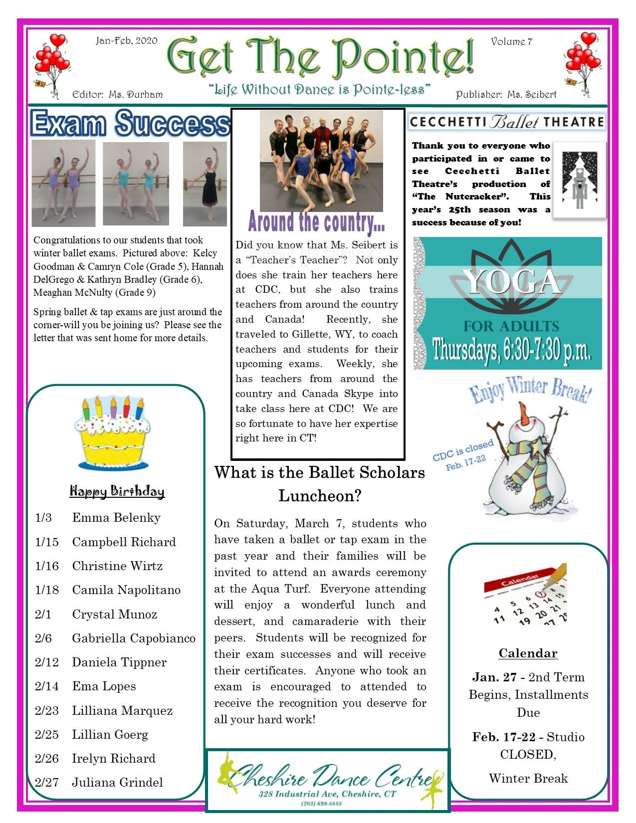 Newsletters — Cheshire Dance Centre