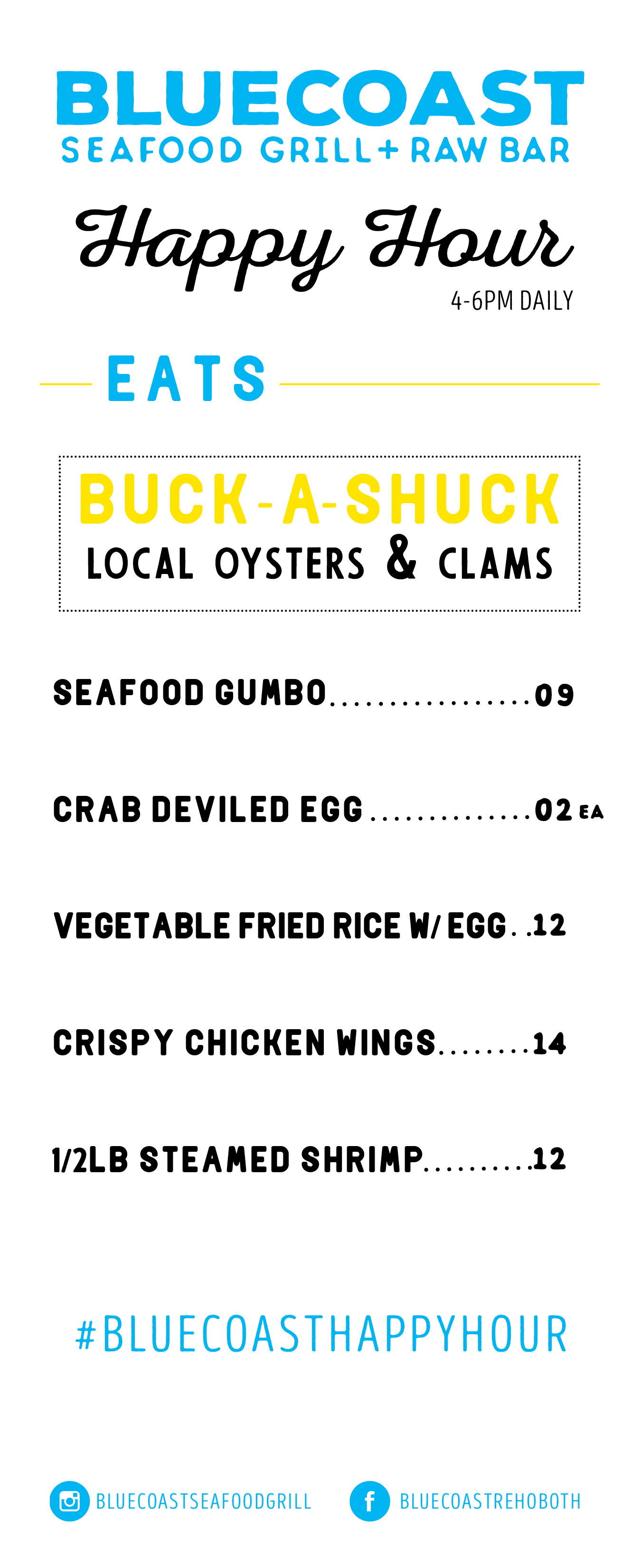 View Our Menu | Seafood in Rehoboth Beach | Bluecoast