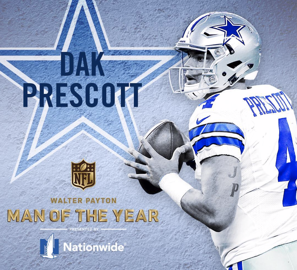 Dak announced as Cowboys nominee for Walter Payton NFL Man of the Year ...
