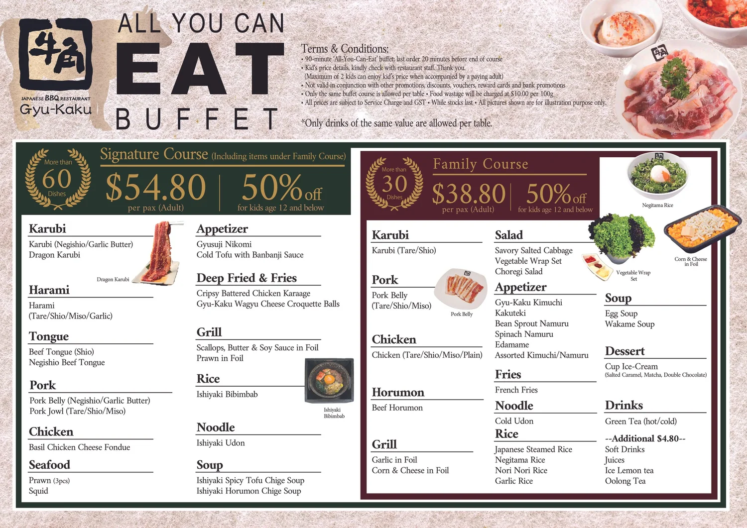 4 Buffet Courses at All Outlets — Gyu-Kaku Singapore