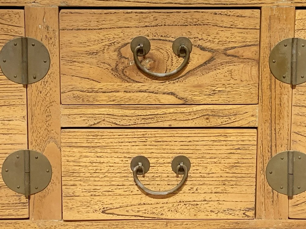 Ming Style Rattan Top Multi Drawers Coffee Table — Asian Barn