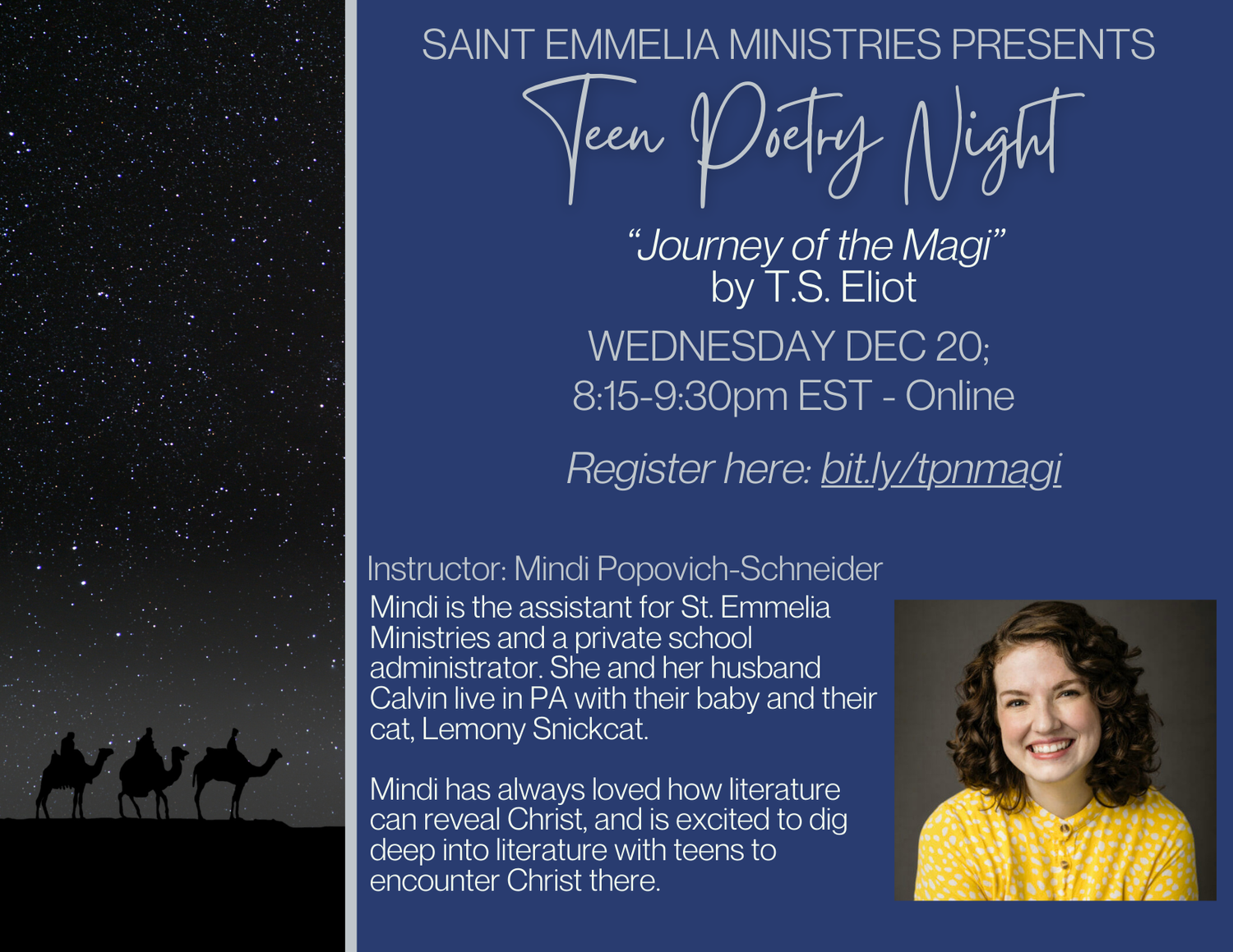 Teen Programs — Saint Emmelia Ministries