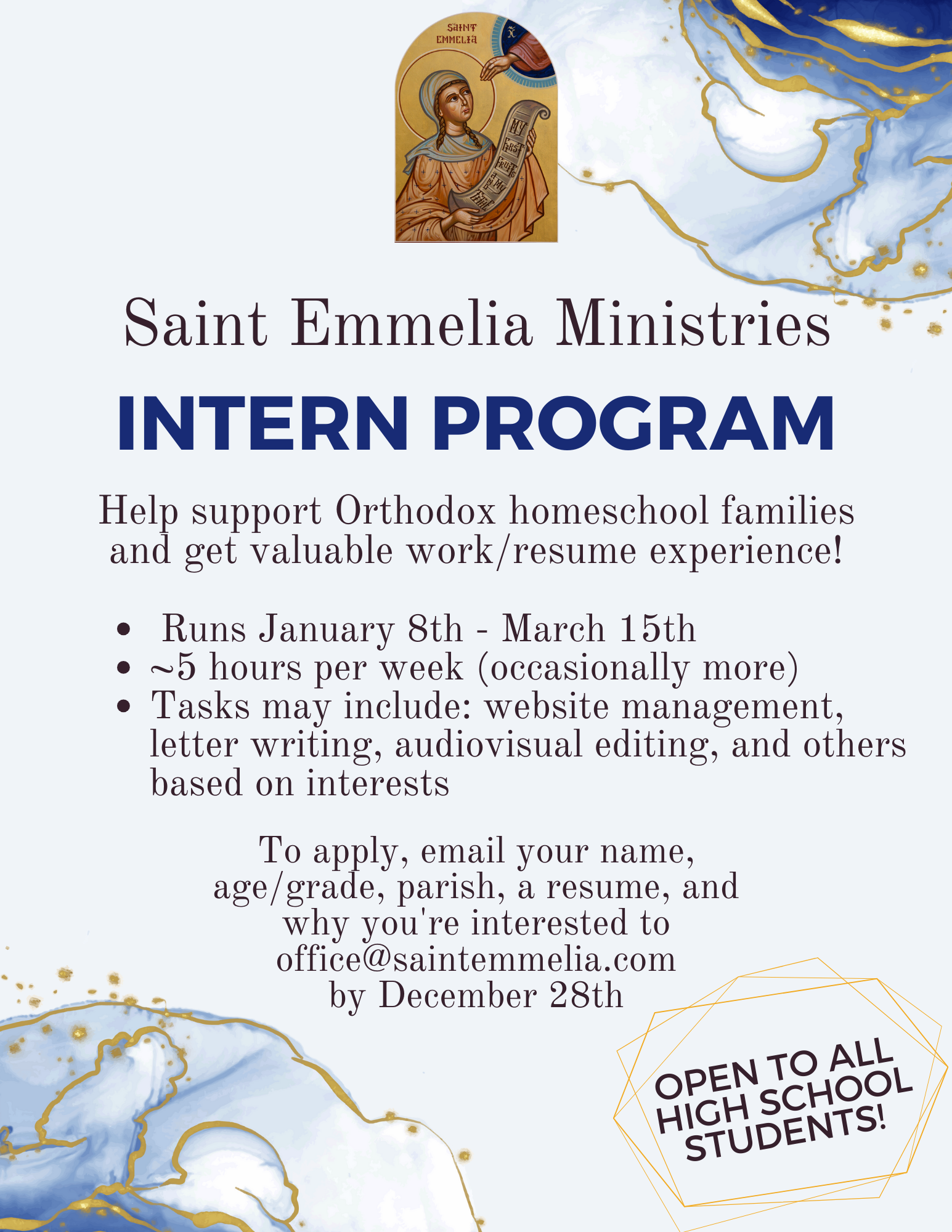 Teen Programs — Saint Emmelia Ministries