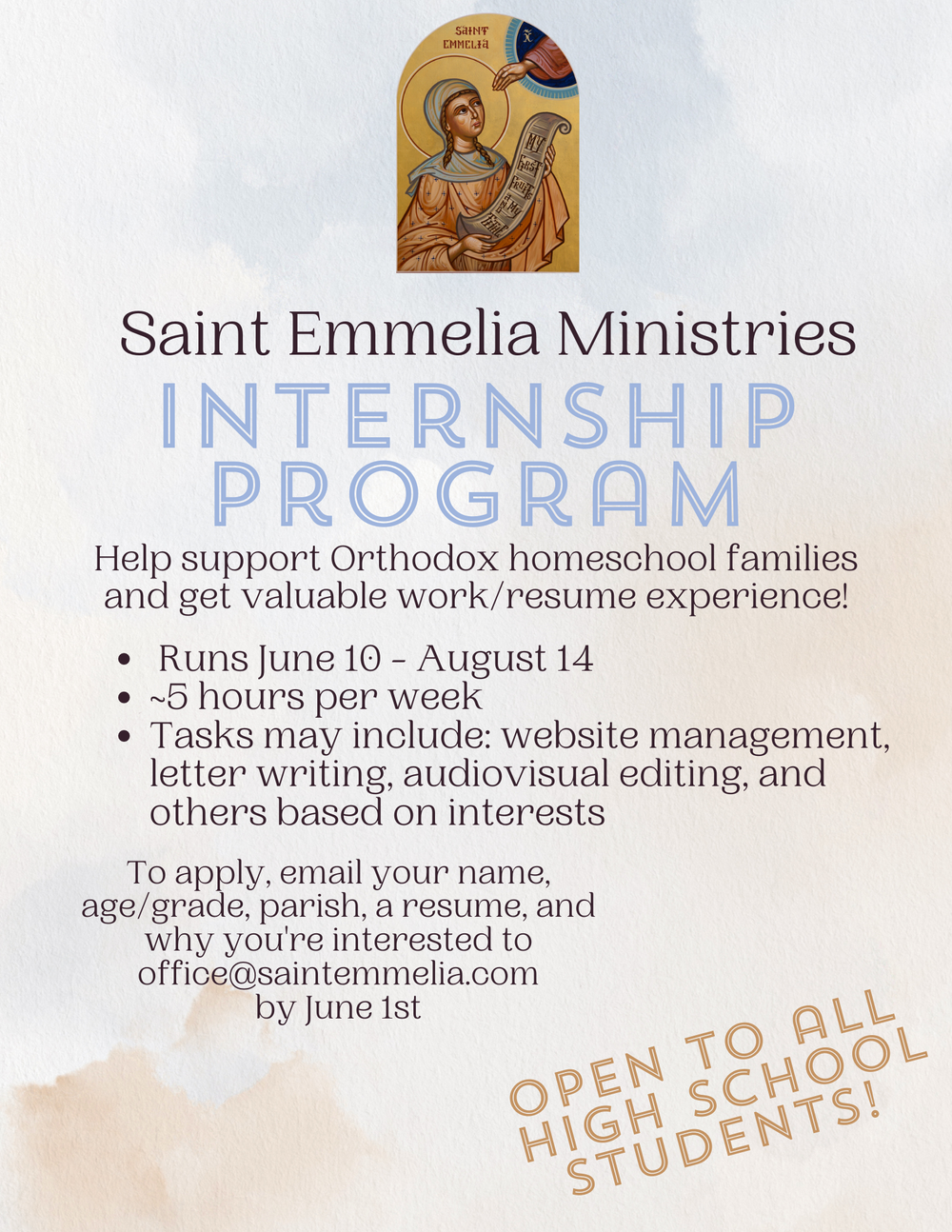 Teen Programs — Saint Emmelia Ministries
