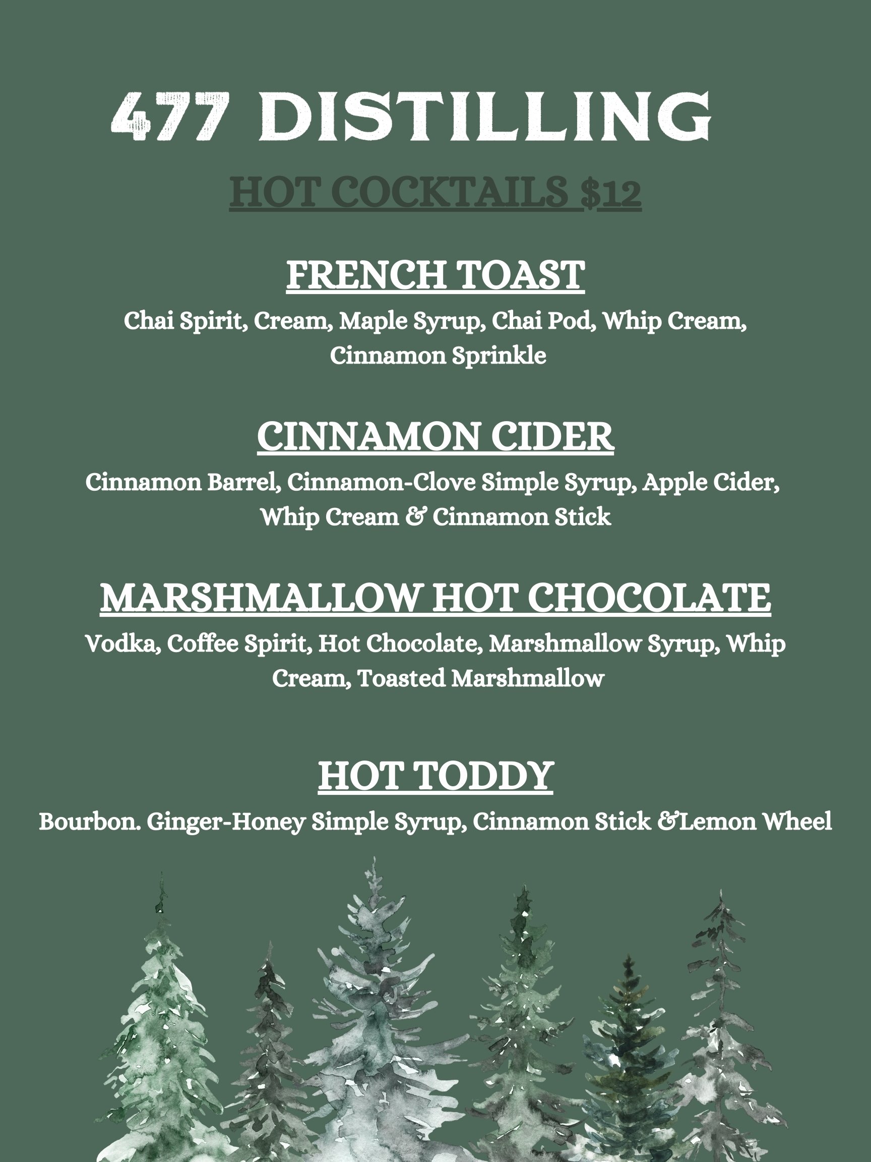 Menu — 477 Distilling