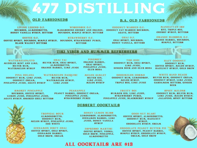 Menu — 477 Distilling