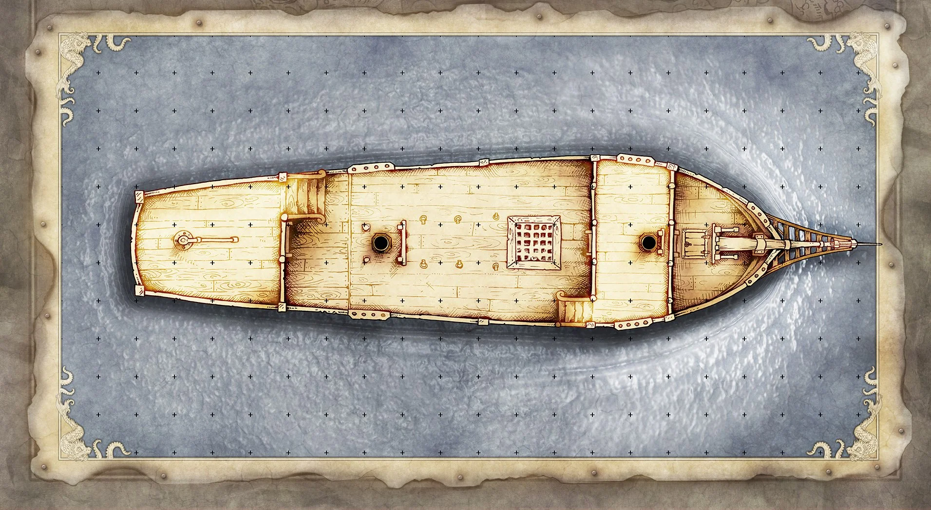 The Northern Queen [40x40] : Battlemaps | Ship Map, Dnd World Map ...