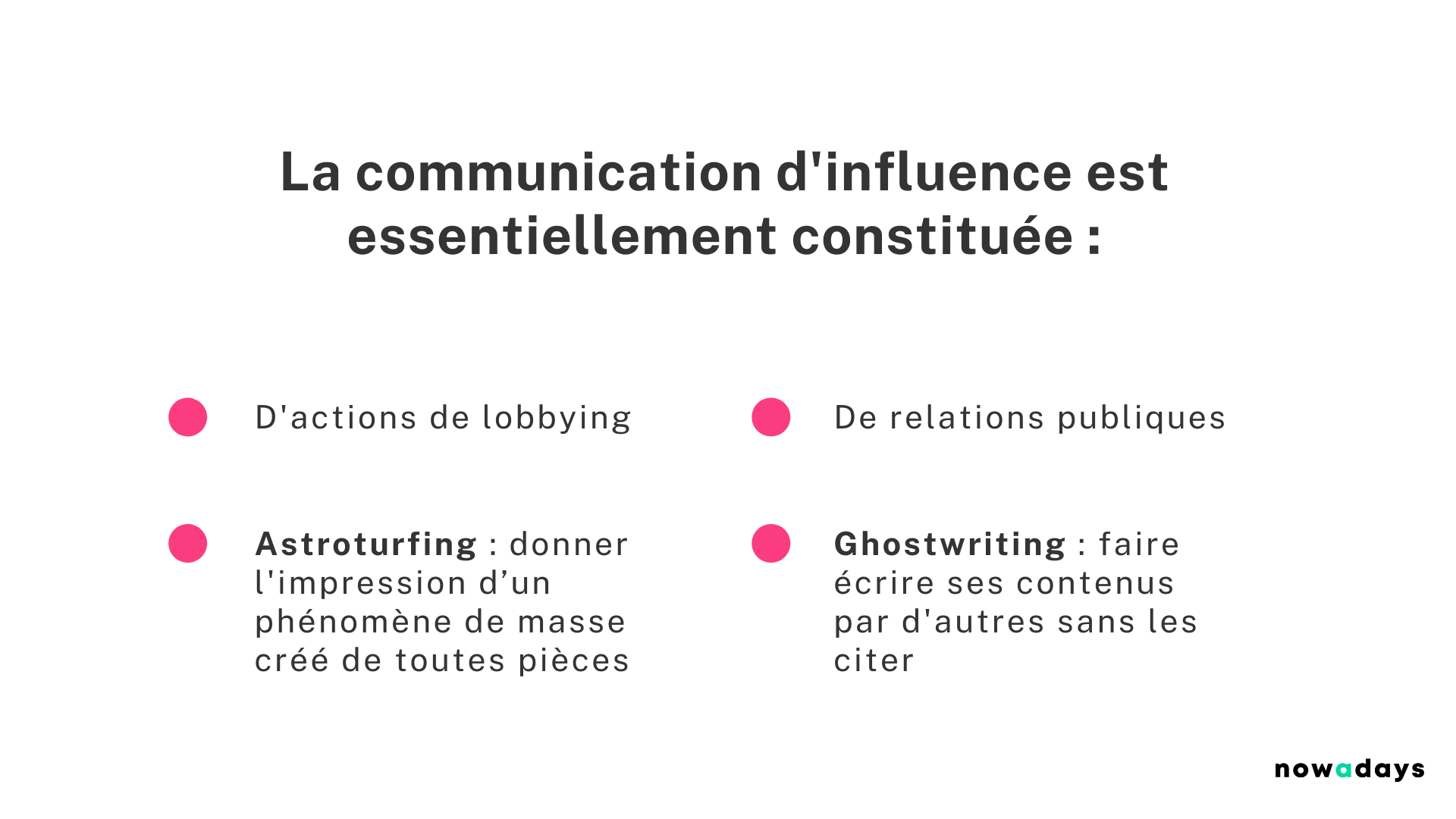 Communication d'influence : origines, évolutions et mutations