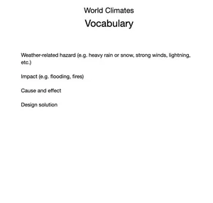 Vocabulary - Weather-Related Hazard Solution — The Wonder of Science