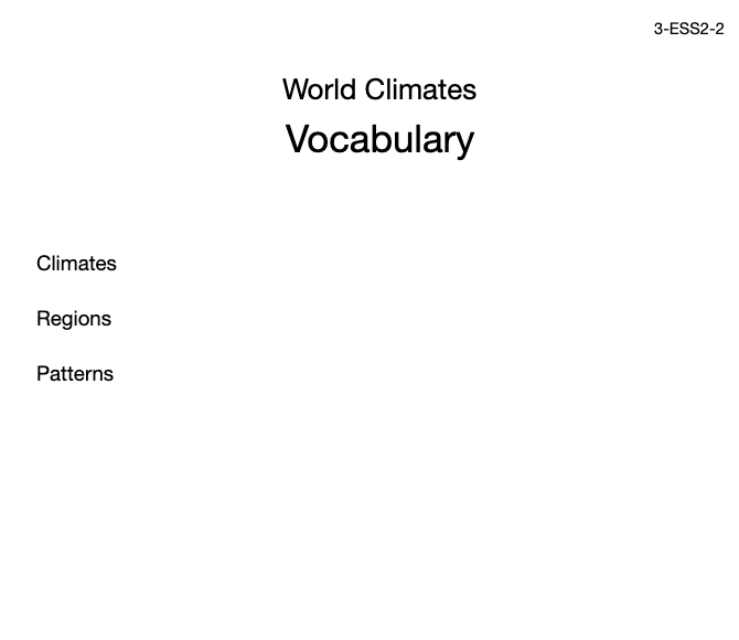 Vocabulary - World Climate Patterns — The Wonder of Science