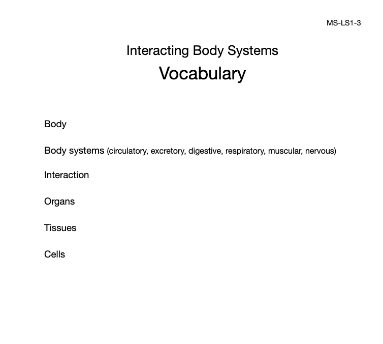 MS-LS1-3 — The Wonder of Science