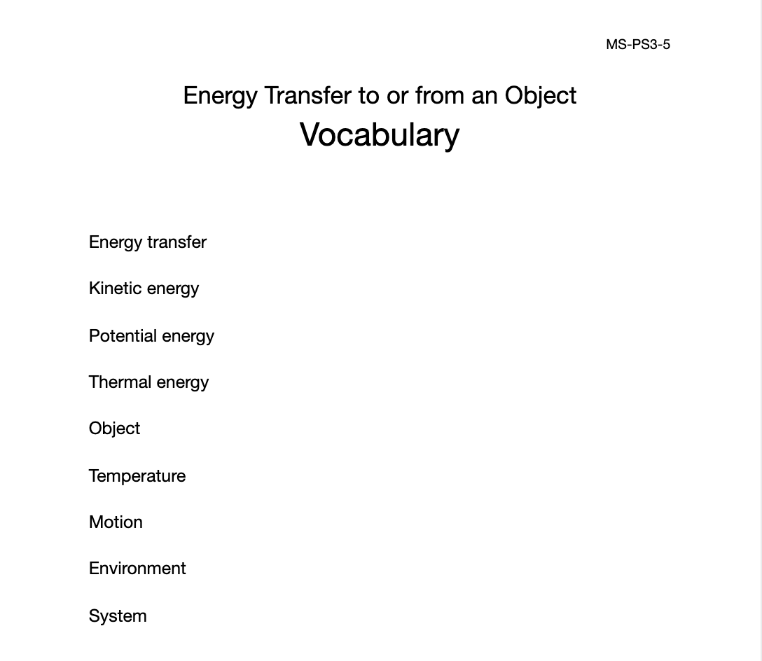 MS-PS3-5 — The Wonder of Science
