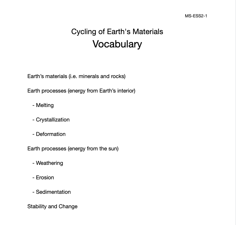 MS-ESS2-1 — The Wonder of Science