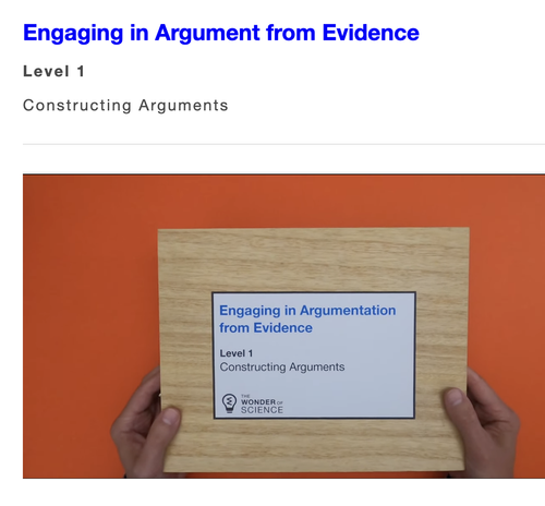 Engaging in Argumentation from Evidence Level 1 - Constructing ...