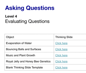 Asking Questions Level 4 - Evaluating Questions Thinking Slides — The ...