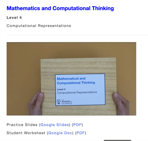 Mathematical & Computational Thinking Level 4 - Computational ...