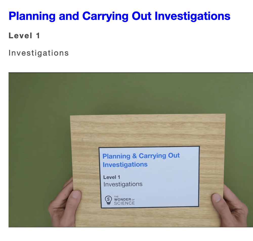 Planning & Carrying Out Investigations Level 1 - Investigations — The ...