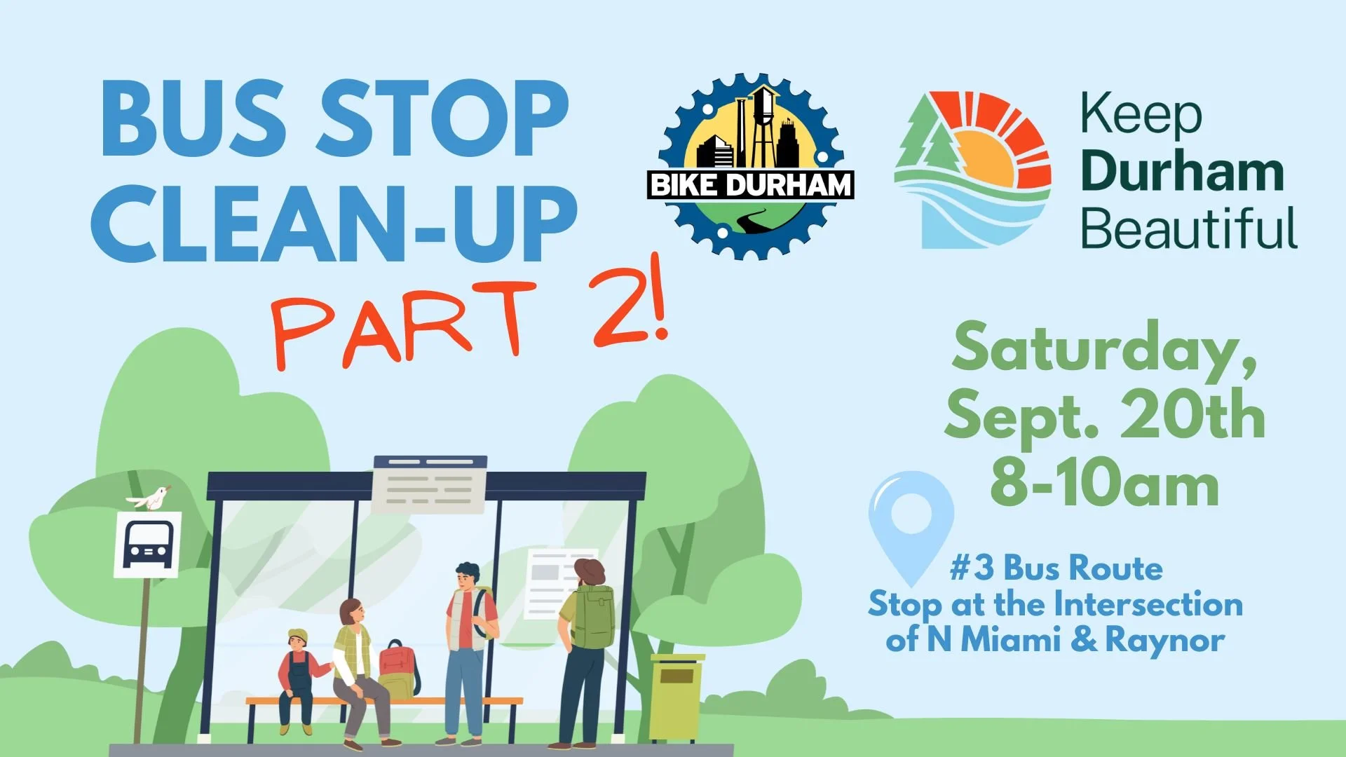 Bike Lane & Bus Stop Clean Up with Bike Durham Part 2 — Keep Durham ...
