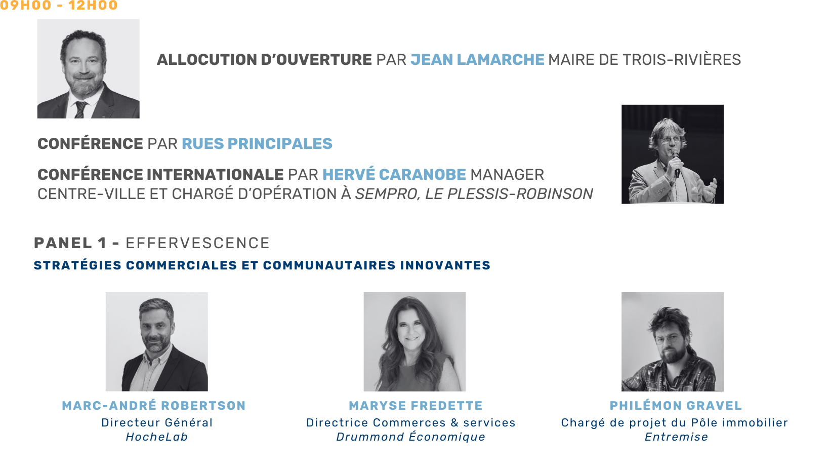 Colloque 2025 — Rues principales