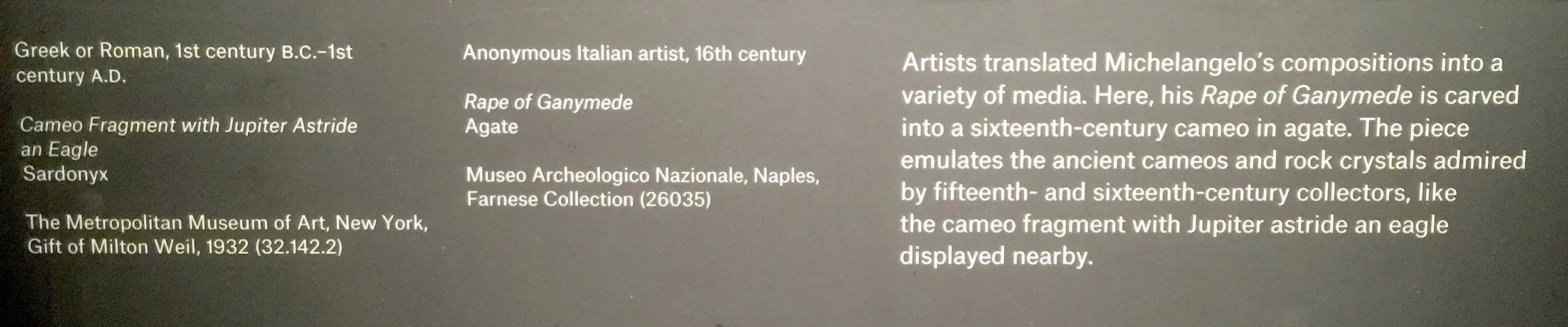 Cameo Fragment with Jupiter Astride an Eagle & Rape of Ganymede 珠寶浮雕甘尼美 ...