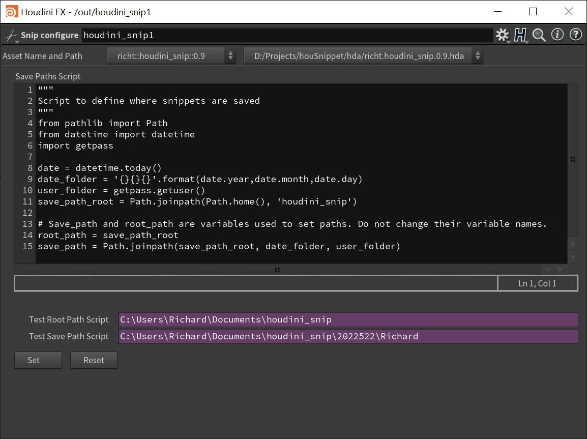 Houdini Snip - Load and Save Networks Across Users Quickly — Richard C ...