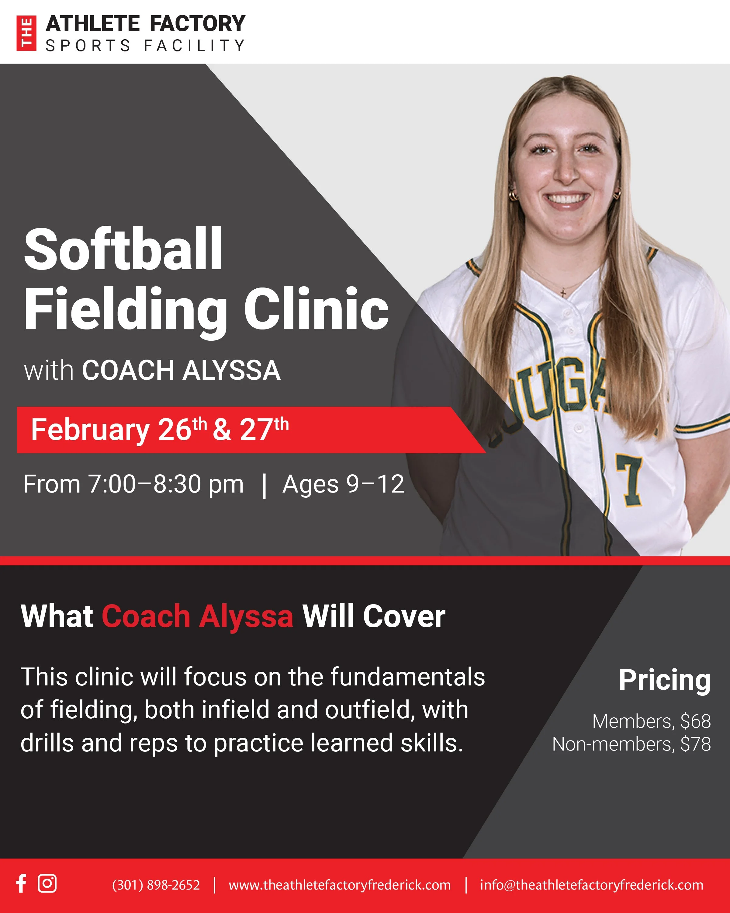 Softball Fielding Clinic with Coach Alyssa — The Athlete Factory