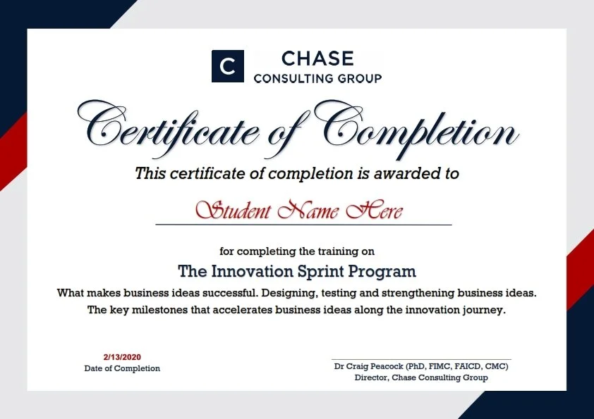 Innovation Sprint - online program — Chase Consulting Group: Innovation ...