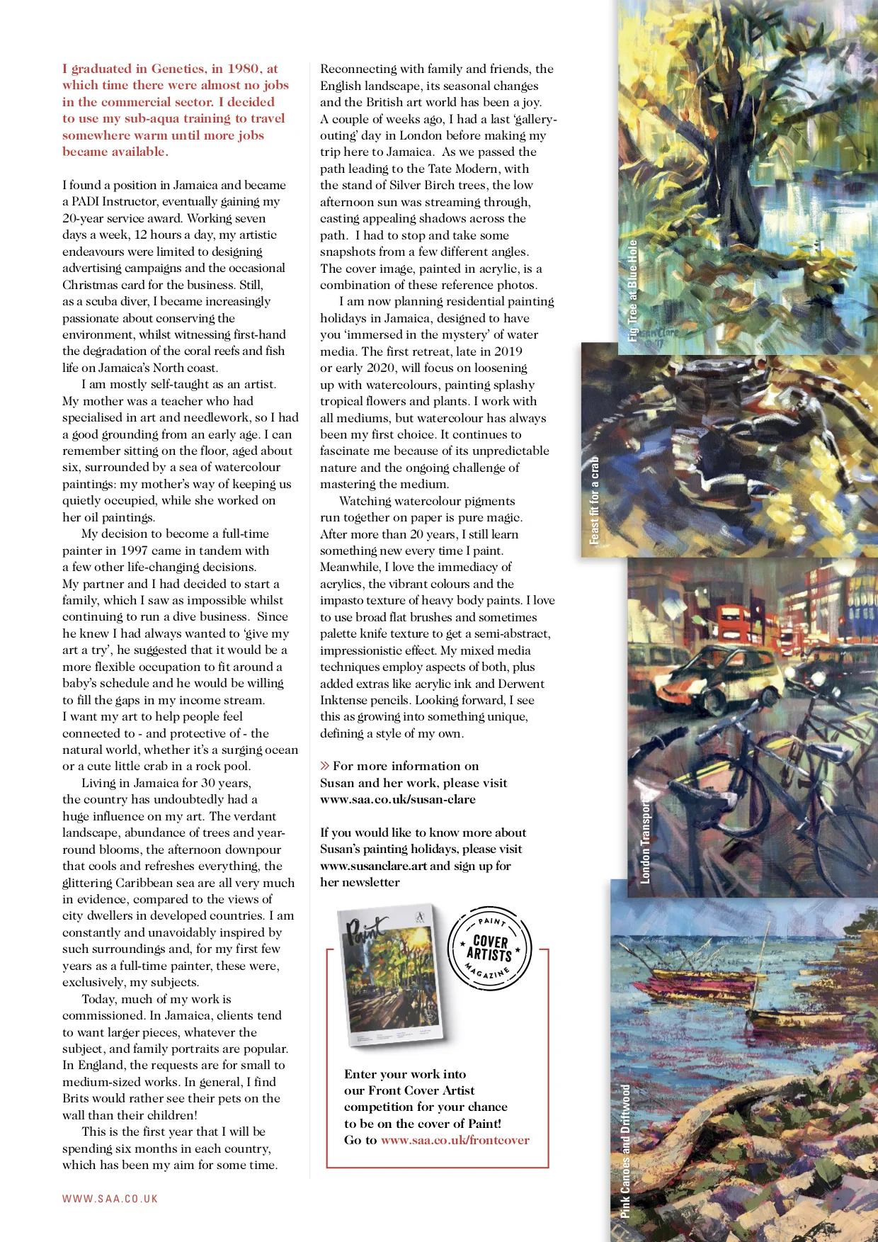 'Paint' Jan 2019,cover image & interview — Susan Clare Fine Art