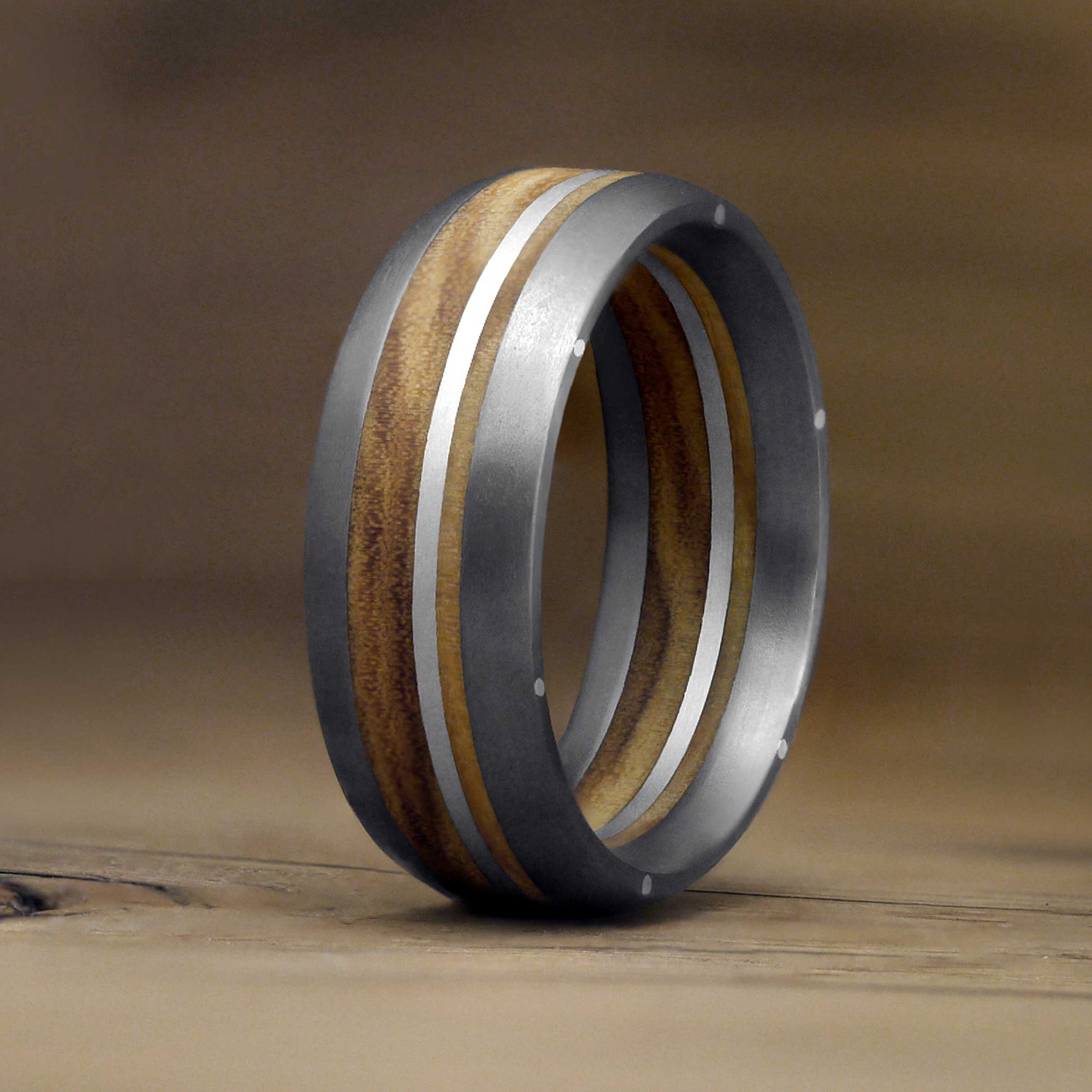 Classic Wood Metal Ring — Shiruba Tree Wooden Rings Uk