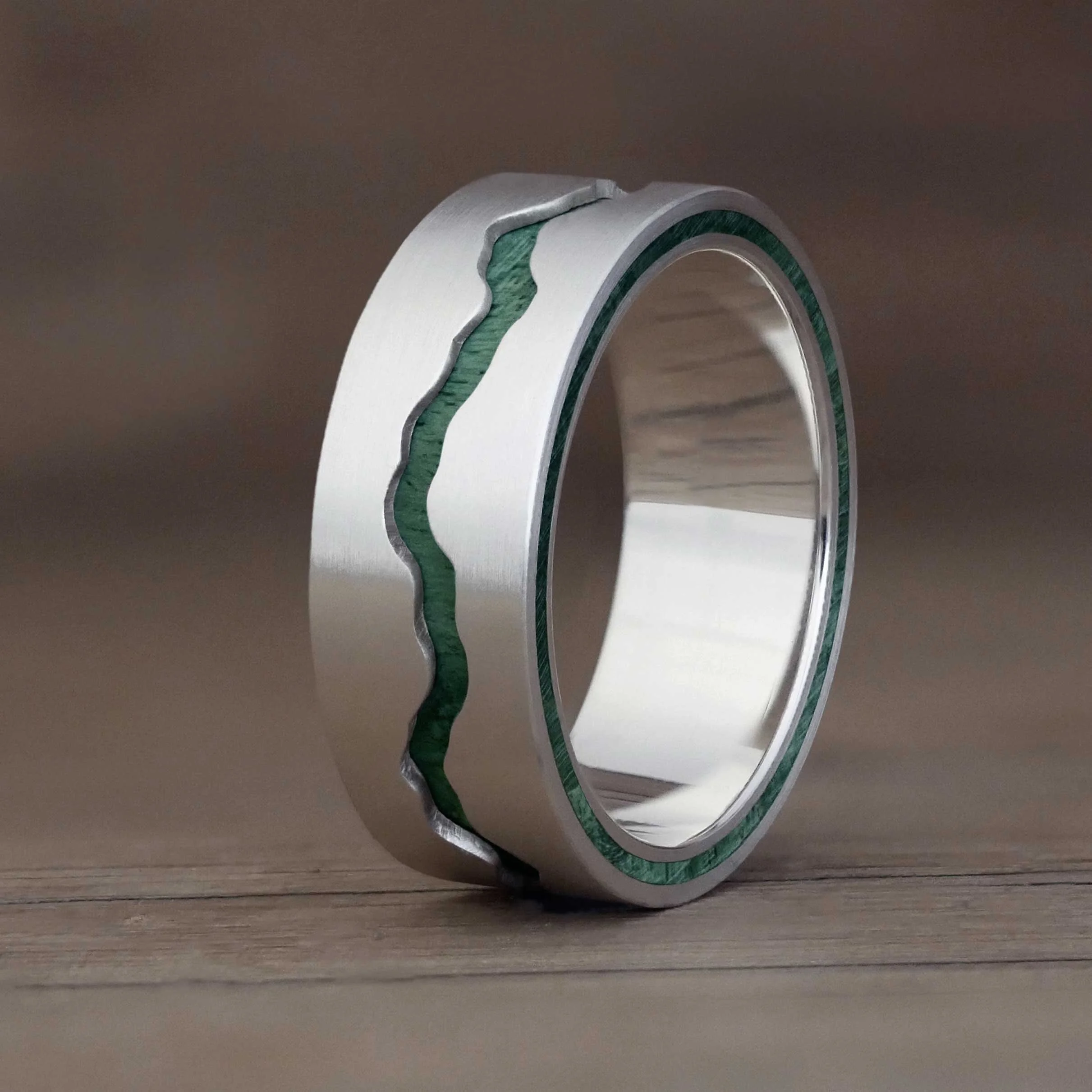 Classic Wood Metal Ring — Shiruba Tree Wooden Rings Uk