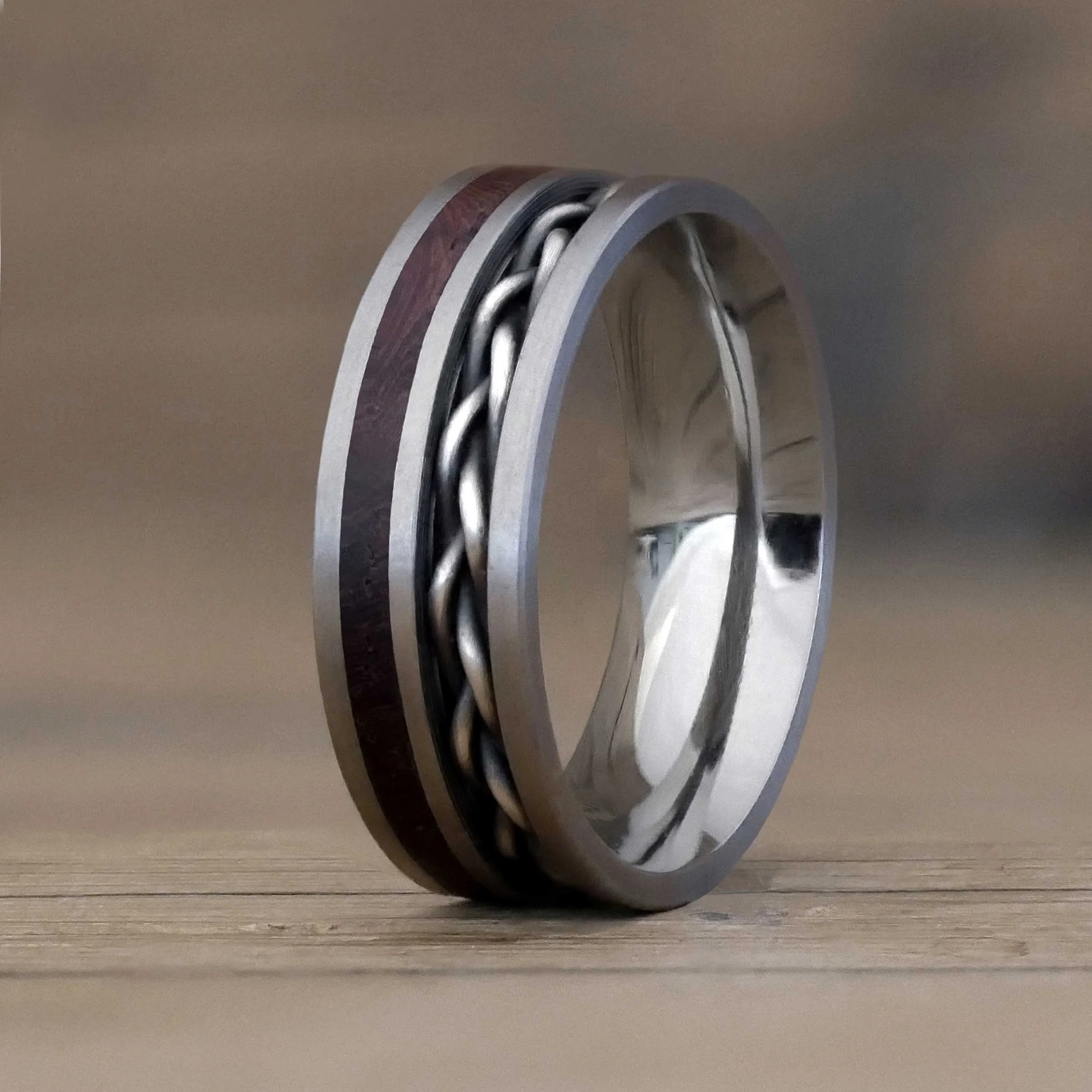 Classic Wood Metal Ring — Shiruba Tree Wooden Rings Uk