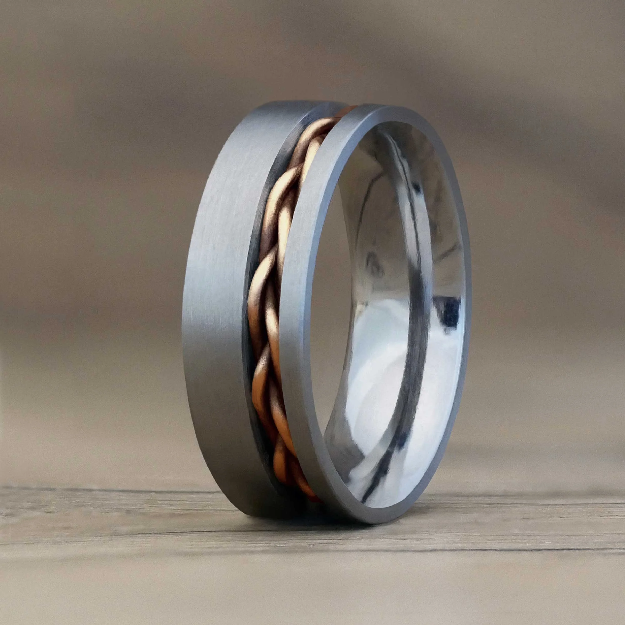 Classic Wood Metal Ring — Shiruba Tree Wooden Rings Uk