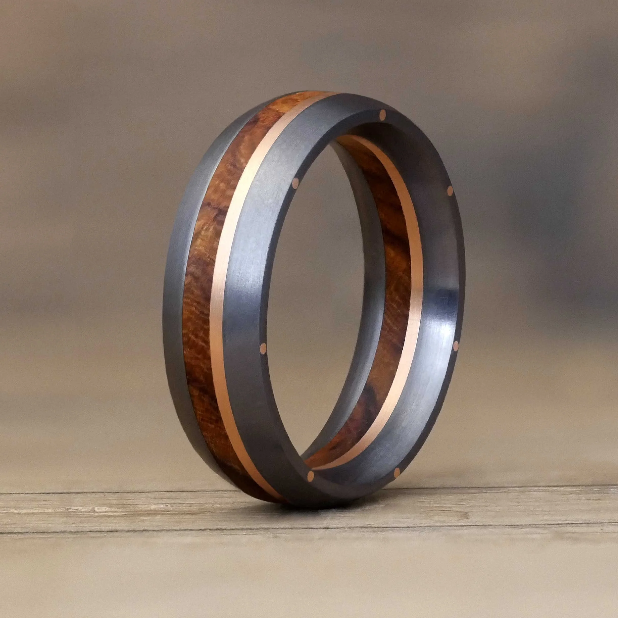 Classic Wood Metal Ring — Shiruba Tree Wooden Rings Uk