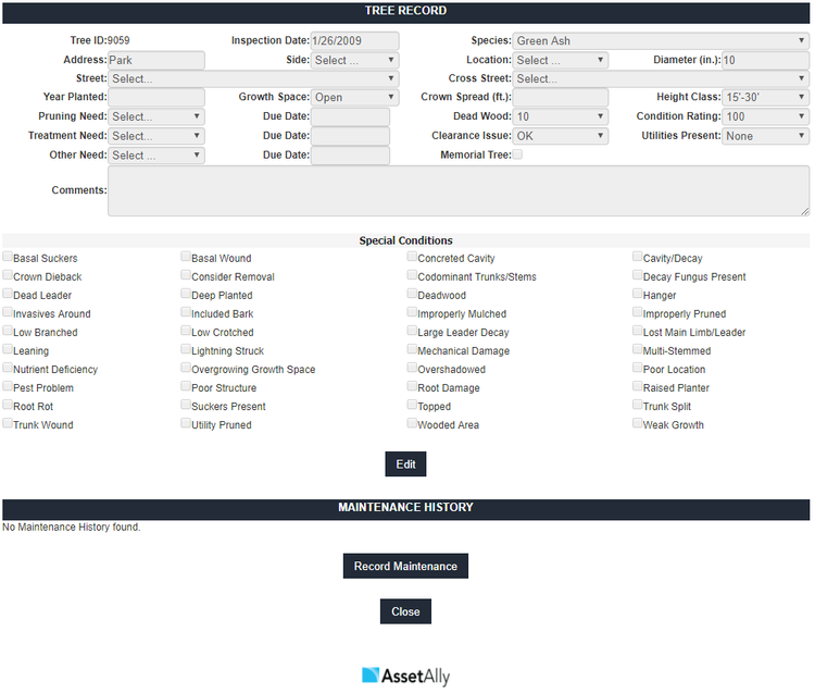 The Tree Management Tool: A Growing Success — AssetAlly