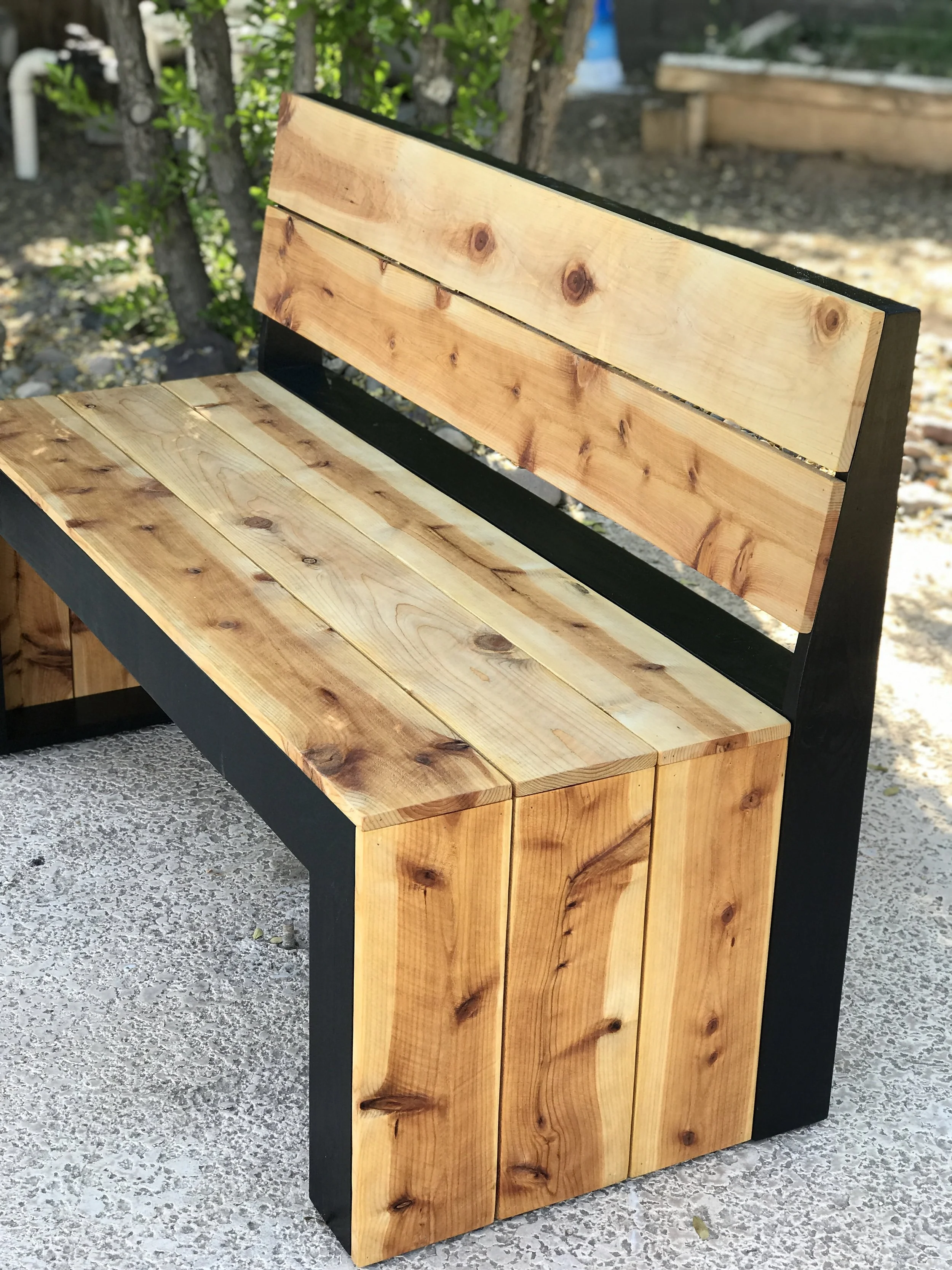 DIY Modern Bench With Back The Awesome Orange