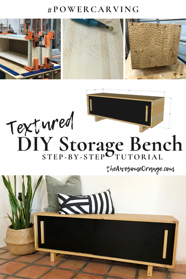 Power Carved Textured Storage Bench | With DIY Plans — the Awesome Orange