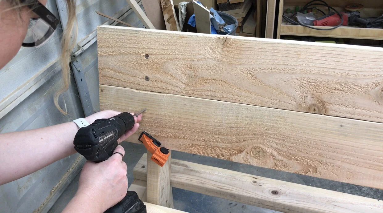 DIY Outdoor Bench with Back — the Awesome Orange