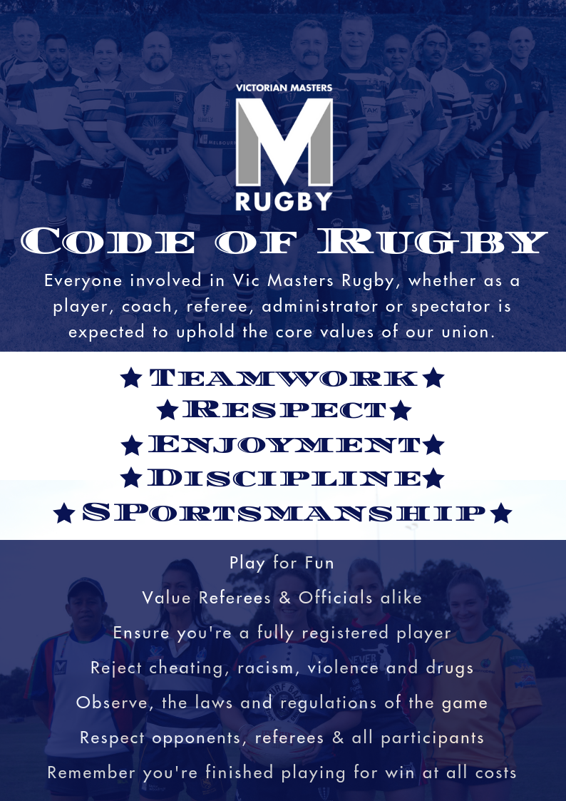 Code of Rugby — Victorian Masters Rugby