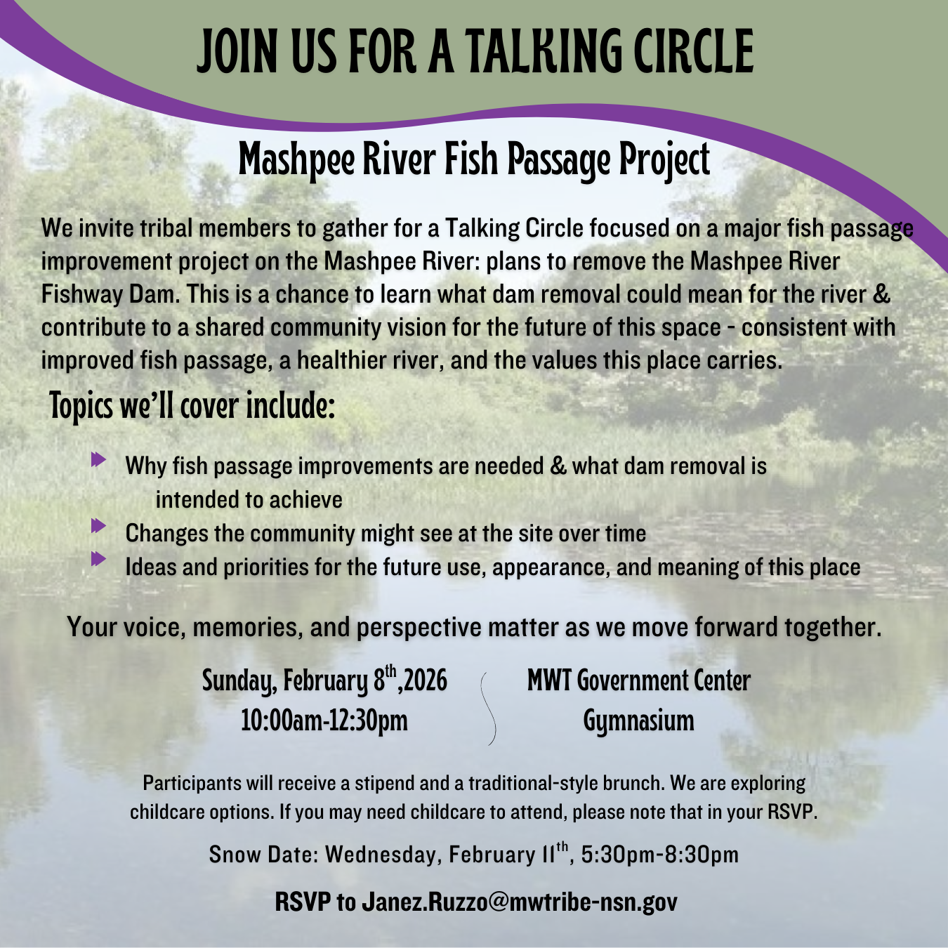 Mashpee Fish Passage Project: Talking Circle — Mashpee Wampanoag Tribe