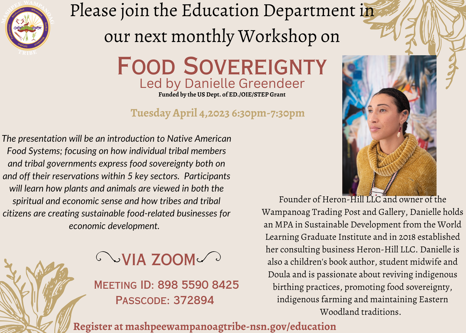 Food Sovereignty Workshop — Mashpee Wampanoag Tribe