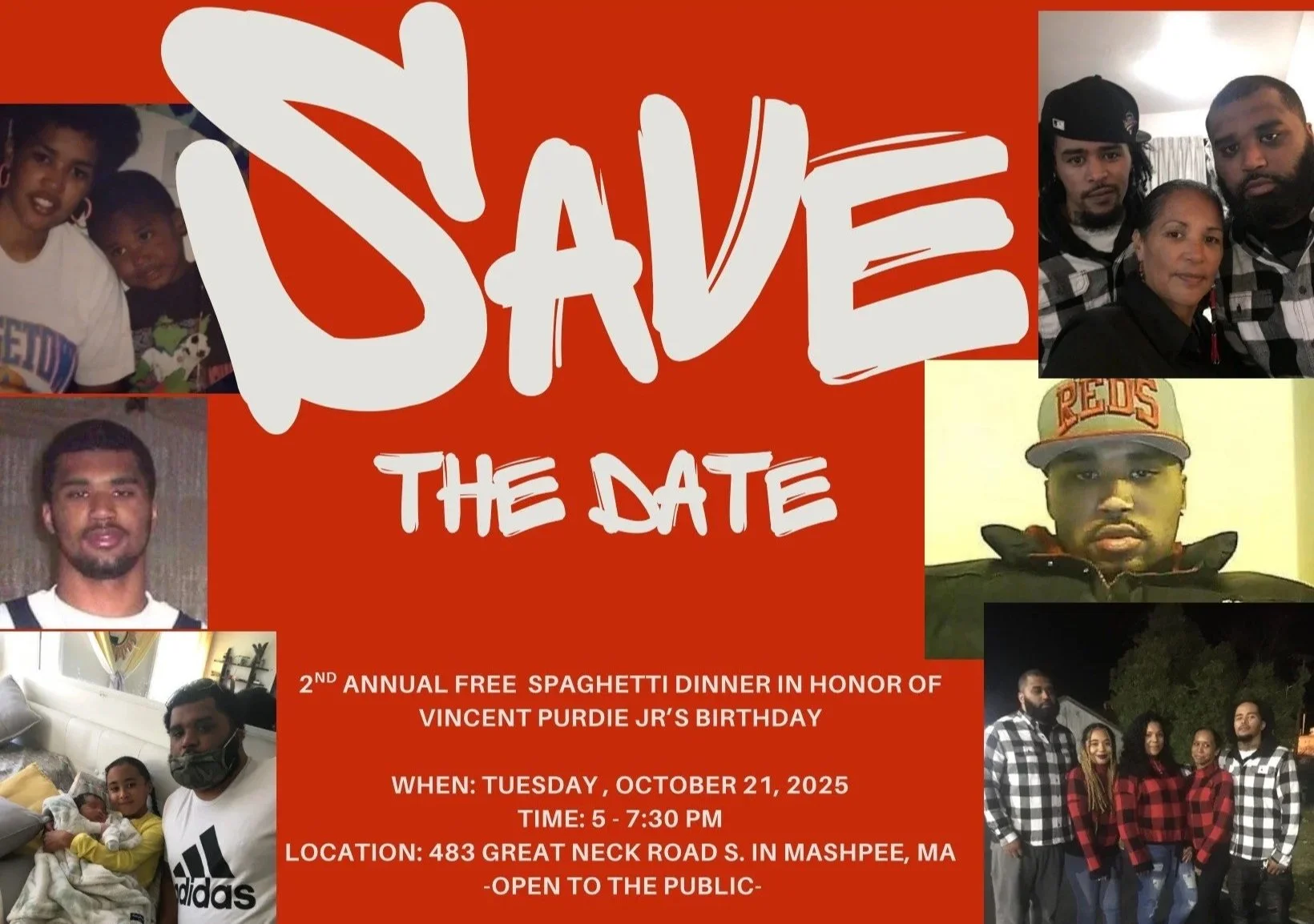 Free Spaghetti Dinner - in Honor of Vincent Purdie Jr. — Mashpee ...